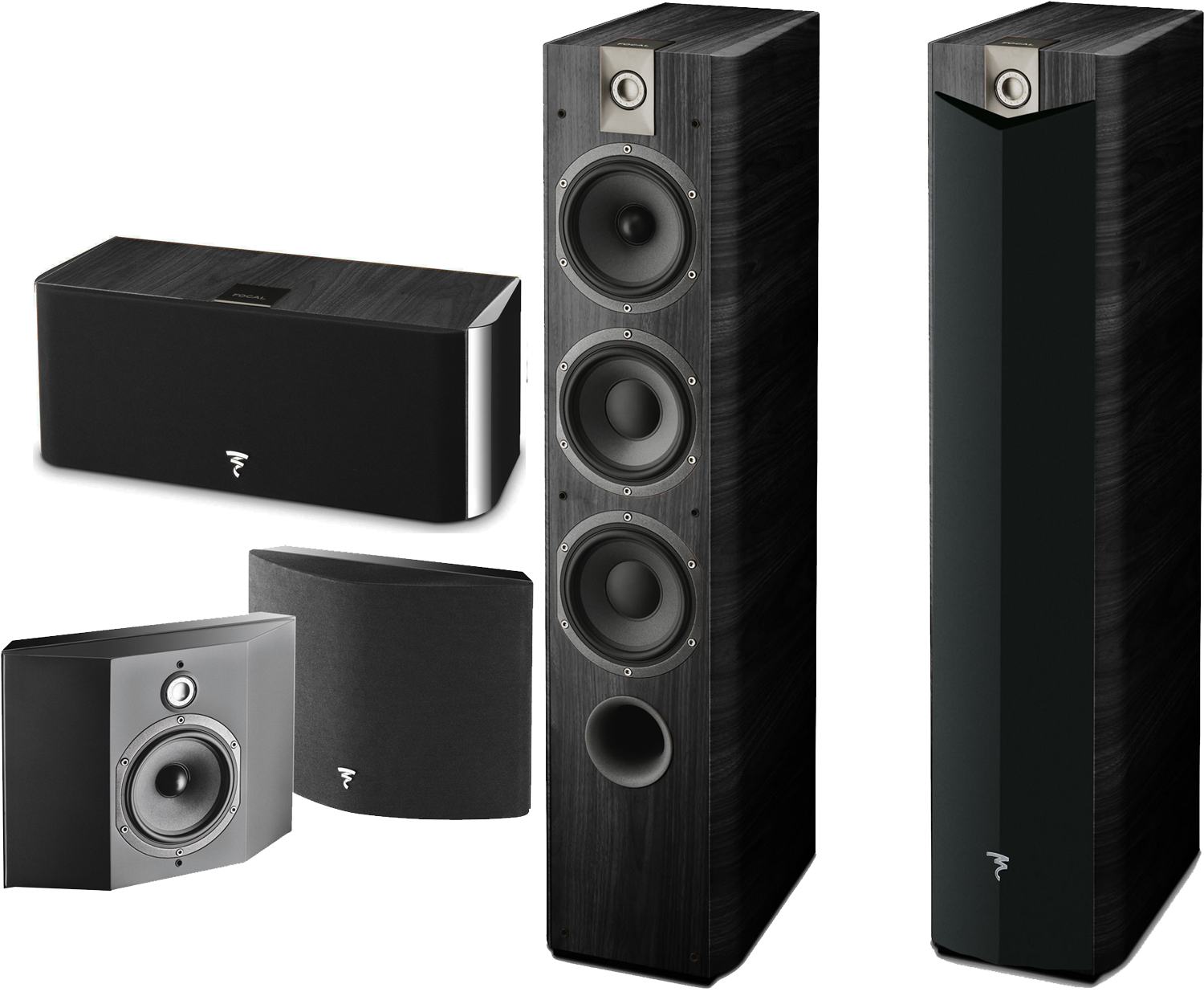 FOCAL Chorus 700 Series 5 Pc Package Black | Accessories4less
