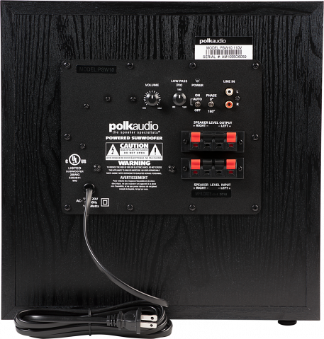 POLK AUDIO PSW10 10" 50 Watt Powered Subwoofer Black | Accessories4less