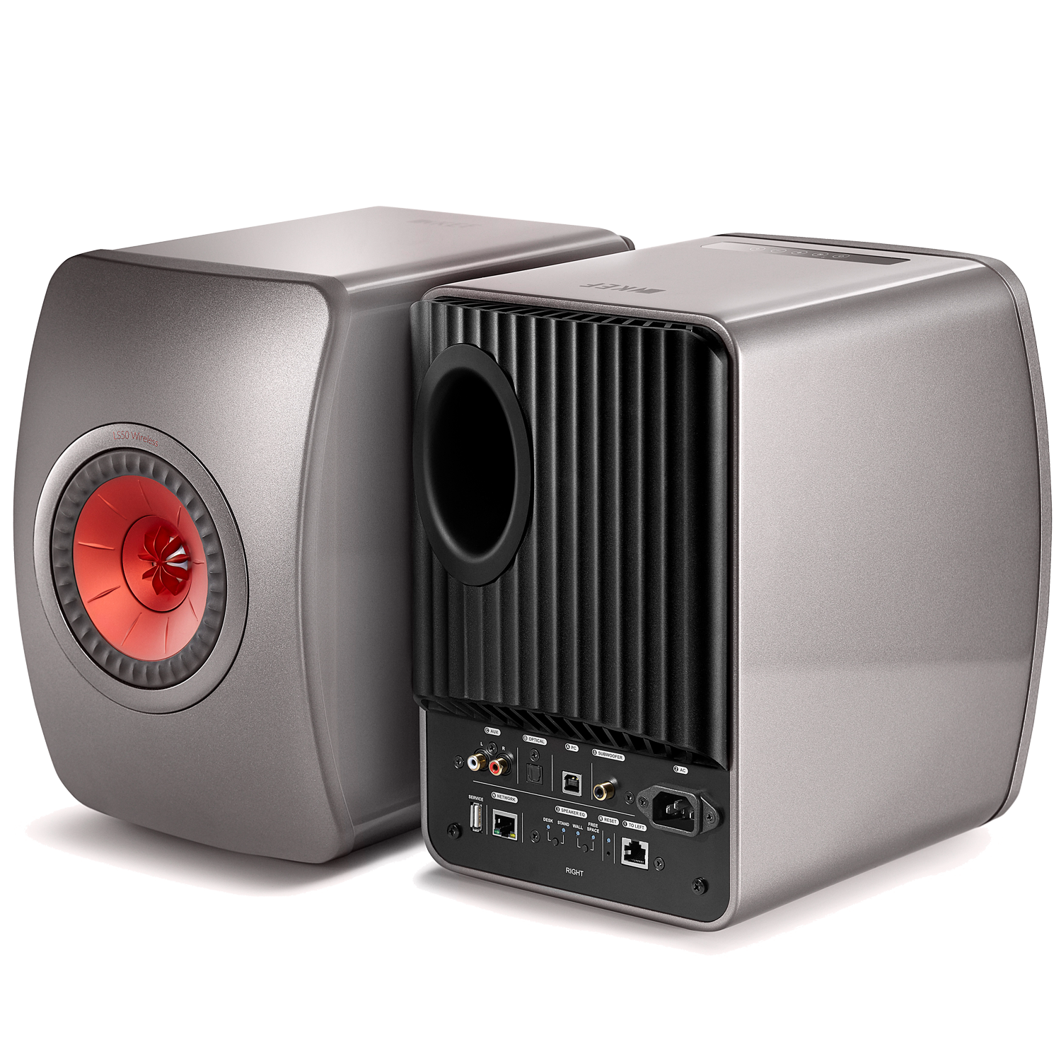 KEF LS50 5.25" Wireless 2-Way Mini Monitor Titanium Pair | Accessories4less