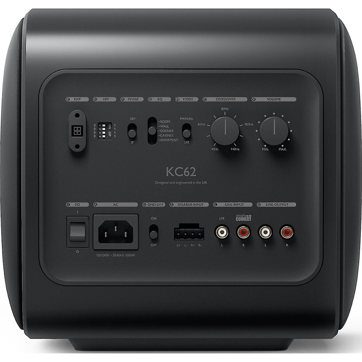 KEF KC62 6.5" 1000 Watt Powered Subwoofer Carbon Black | Accessories4less