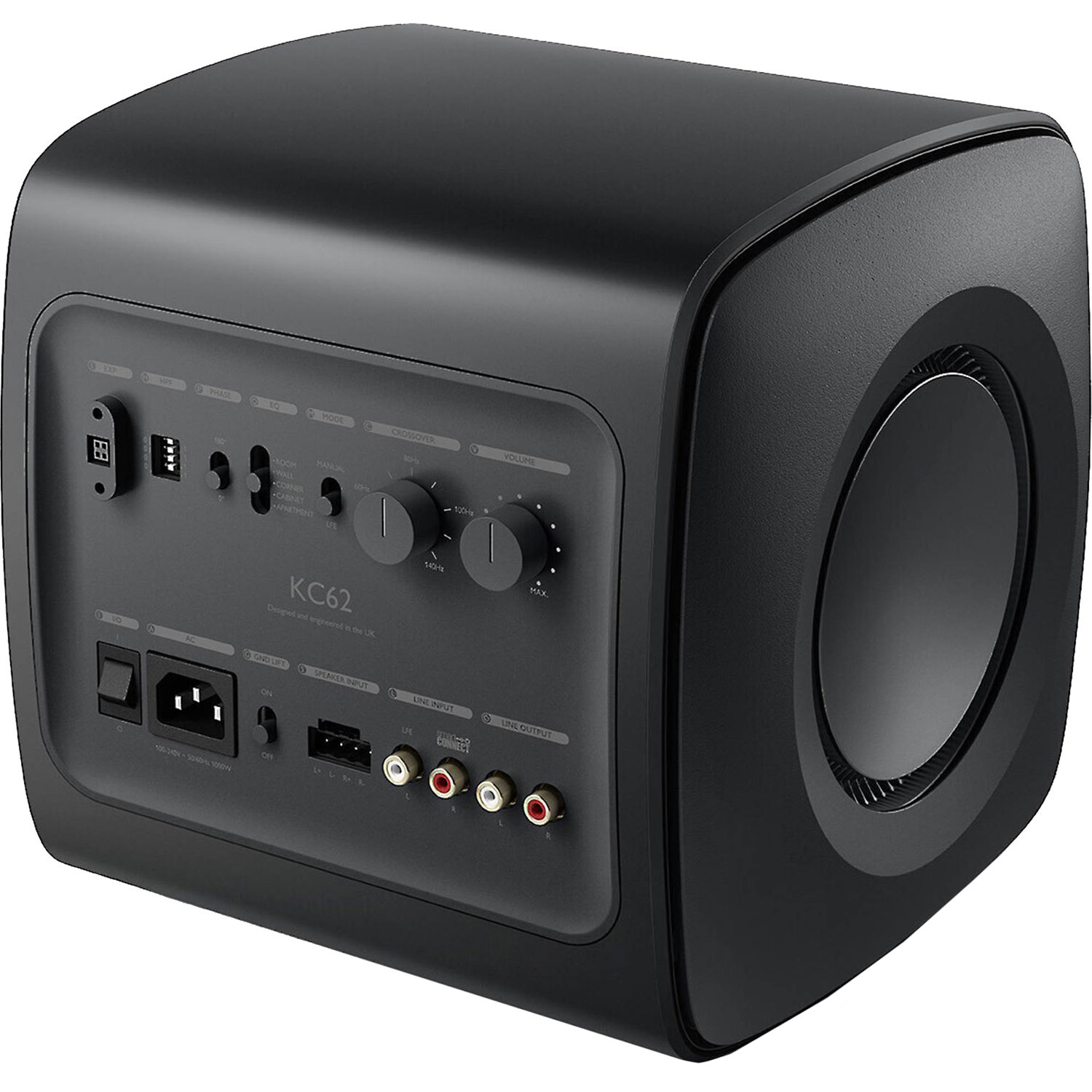 KEF KC62 6.5" 1000 Watt Powered Subwoofer Carbon Black | Accessories4less