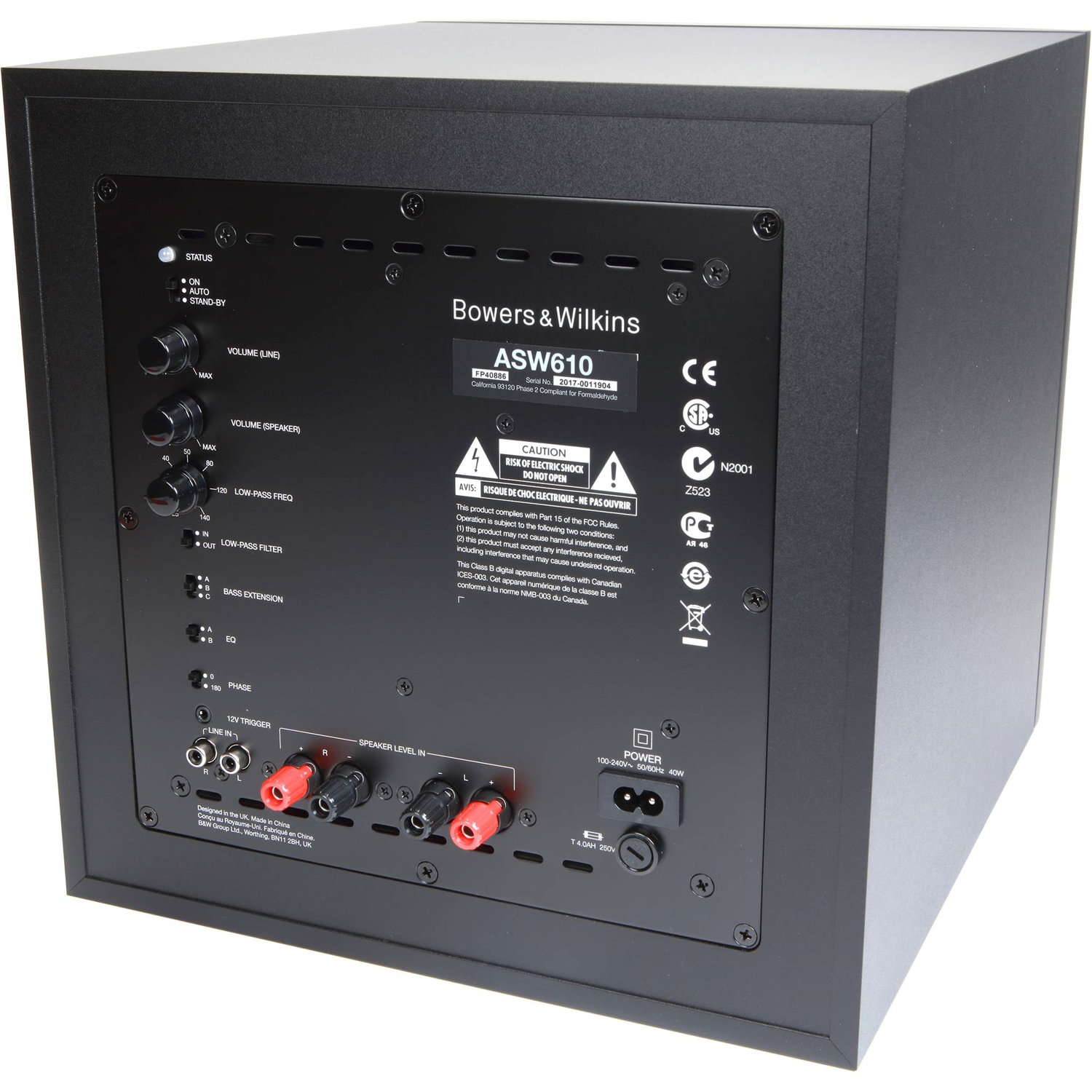 BOWERS & WILKINS ASW610 10" 200 Watt Powered Subwoofer Black ...