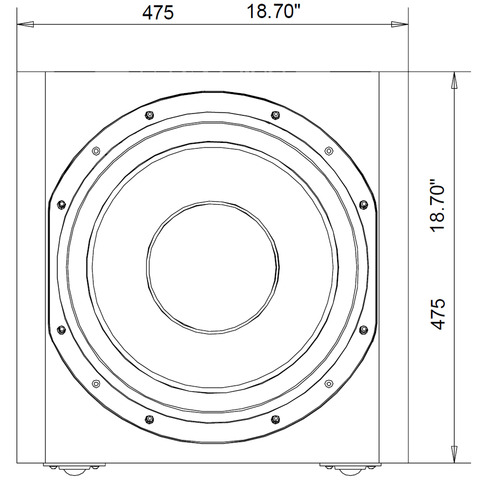 BOWERS & WILKINS CT-8SW 15" PASSIVE Subwoofer Black (requires amplifier ...