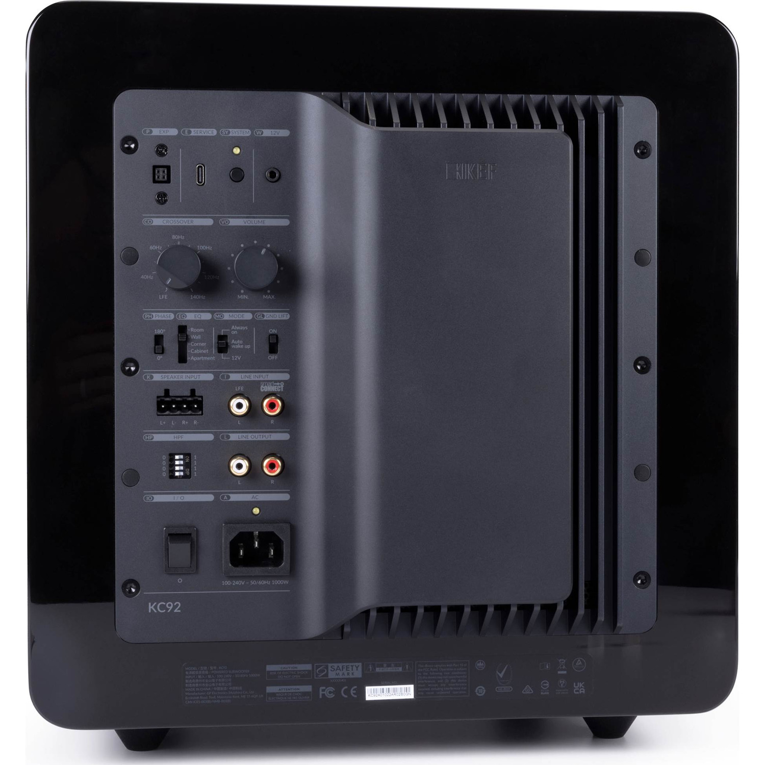 KEF KC92 Dual 9" Twin Force 1000 Watt Class-D Powered Subwoofer Black ...